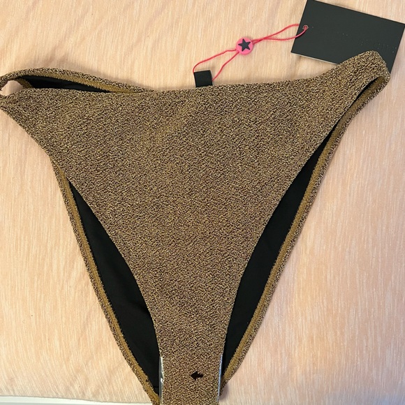 ASOS | Swim | Nwt Asos Gold Metallic High Rise Bikini Bottom | Poshmark